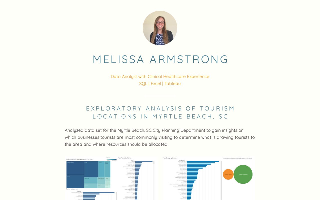 Melissa Armstrong - Data Analyst